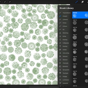 Procreate Tree Stamps: Landscape Design Brush Set (digital Brush) - Etsy