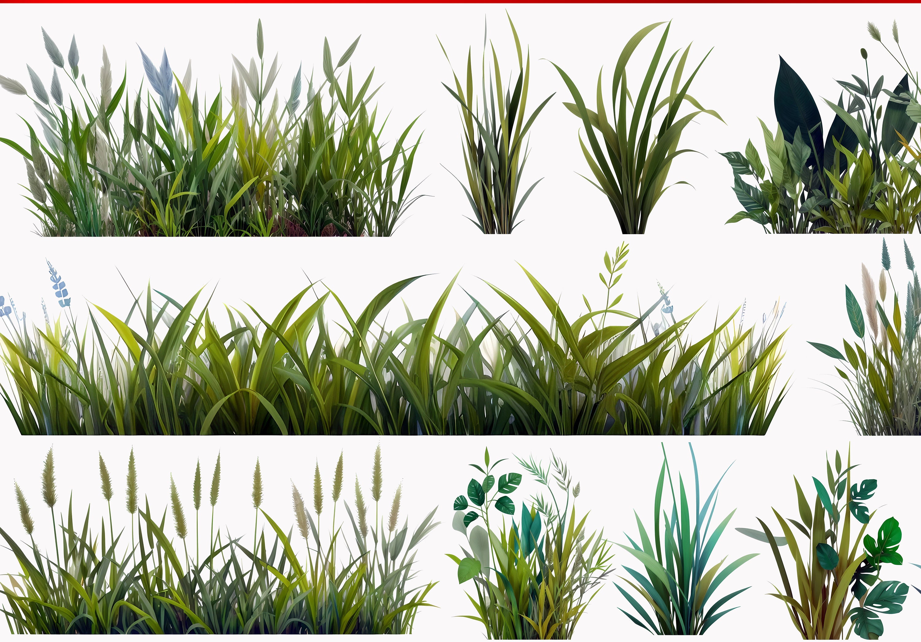 Grass Bundle, Grasses, Grass Stamps, Landscape Grass Symbols, Gardening ...