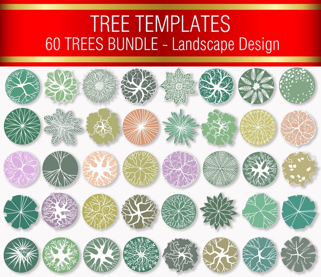 Tree Plan View, Tree Plan Templates, Architectural Tree Symbols ...
