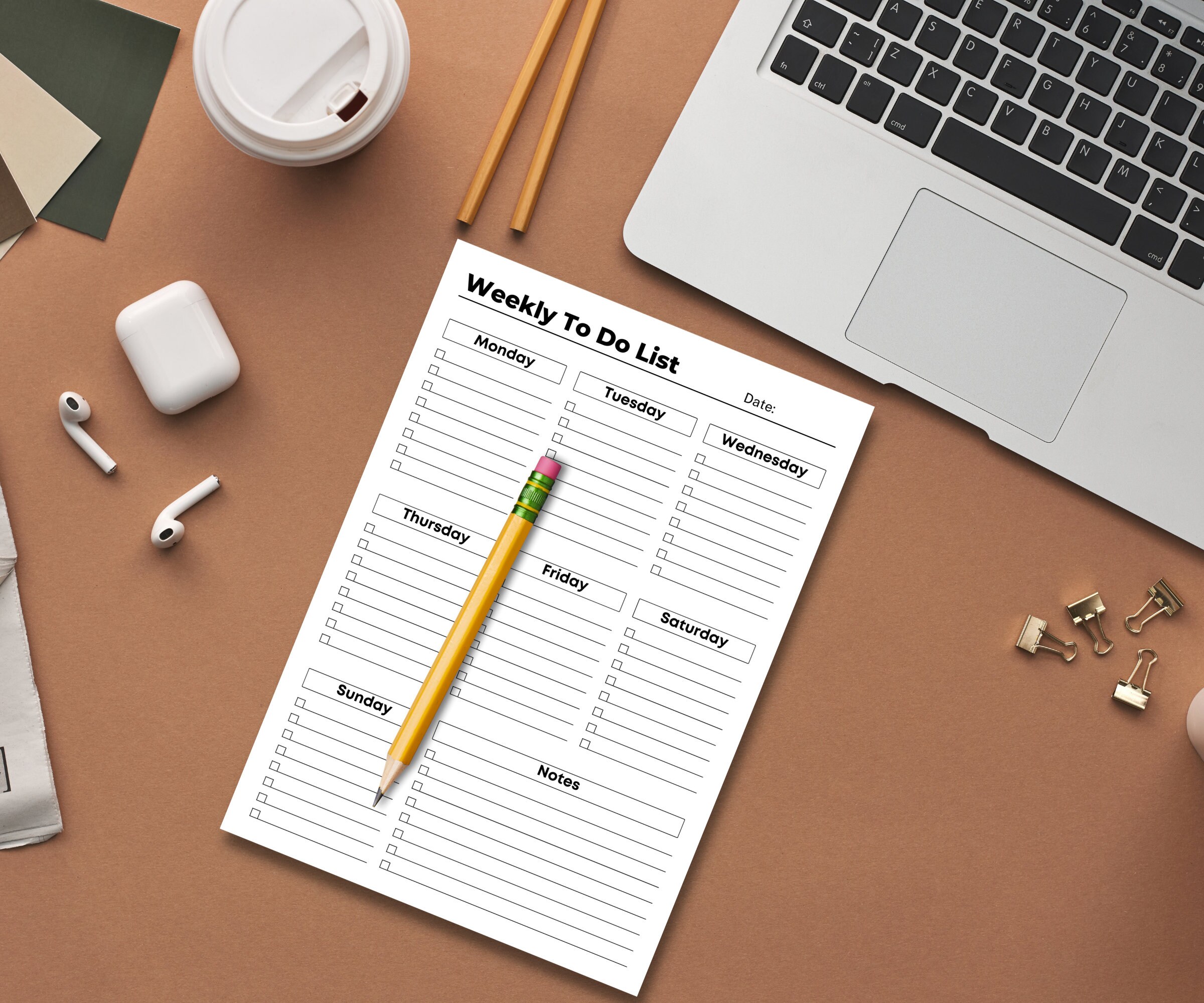 Weekly Task List Printable Template Sun/ Mon Starts Weekly Task List ...