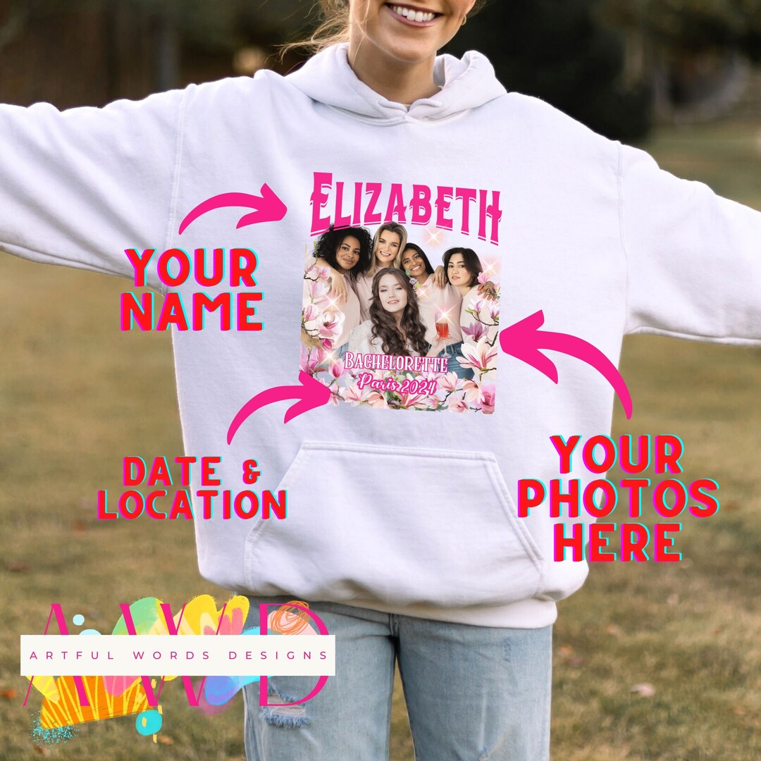 Custom 90s Bootleg Photo Bachelorette Shirt Custom Name Date ...