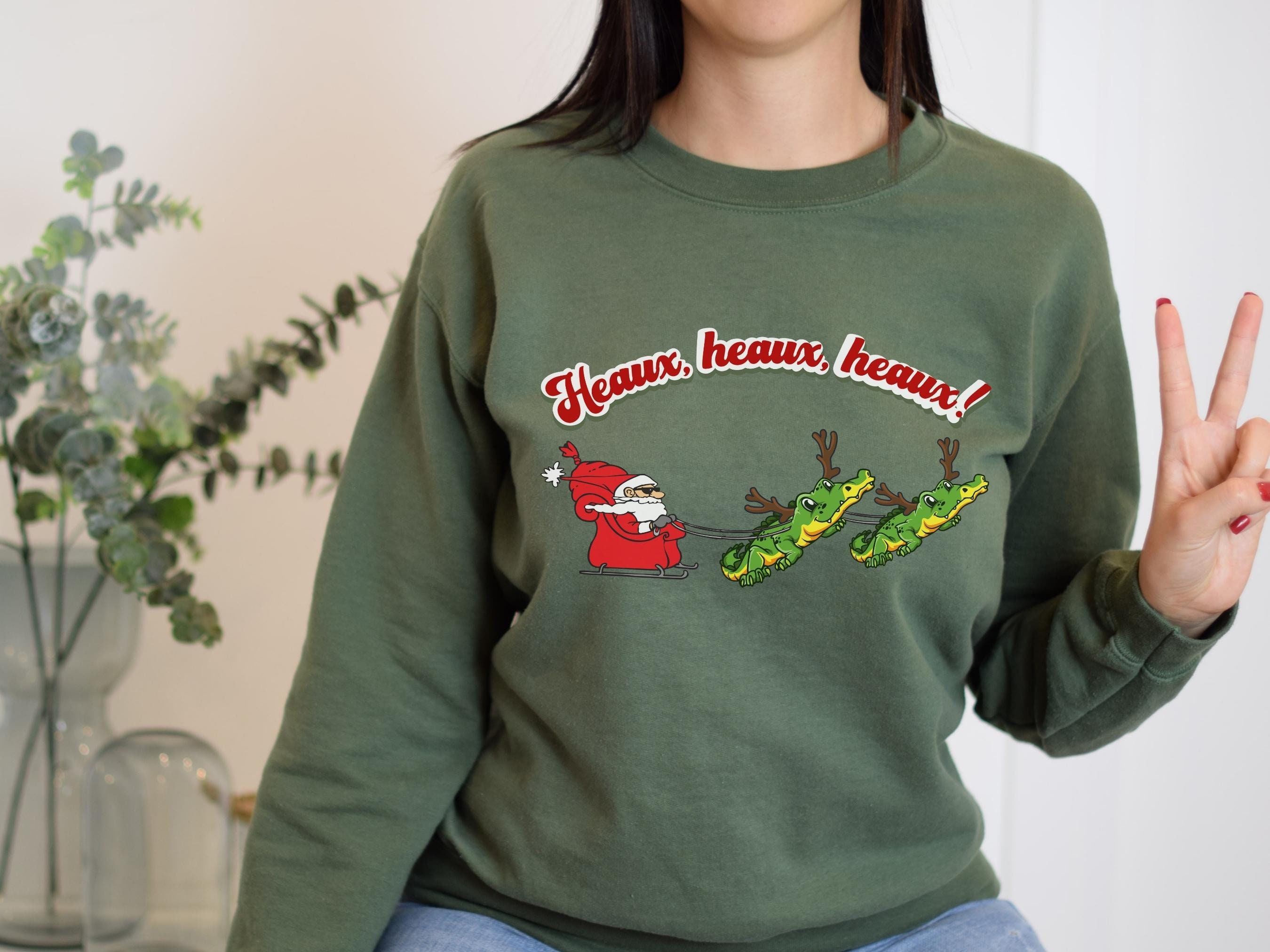 Heaux Heaux Heaux Sweater, Cajun Christmas, Joyeaux Noel, Crawfish ...