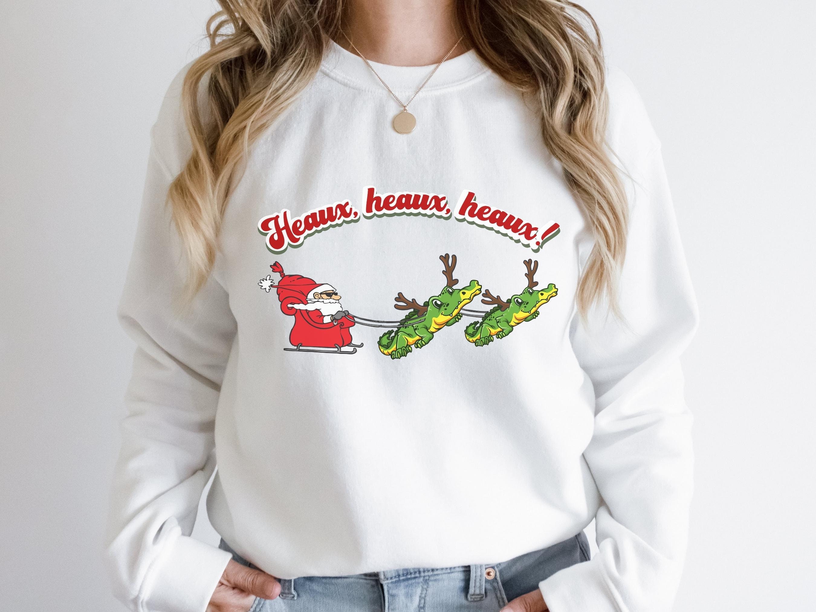 Heaux Heaux Heaux Sweater, Cajun Christmas, Joyeaux Noel, Crawfish ...