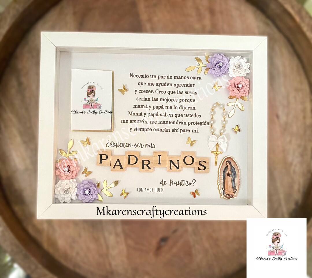 Godparent Proposal Shadow Box, Godparent Proposal, Shadow Box, Godparents, Shadow Box, Baptism ...