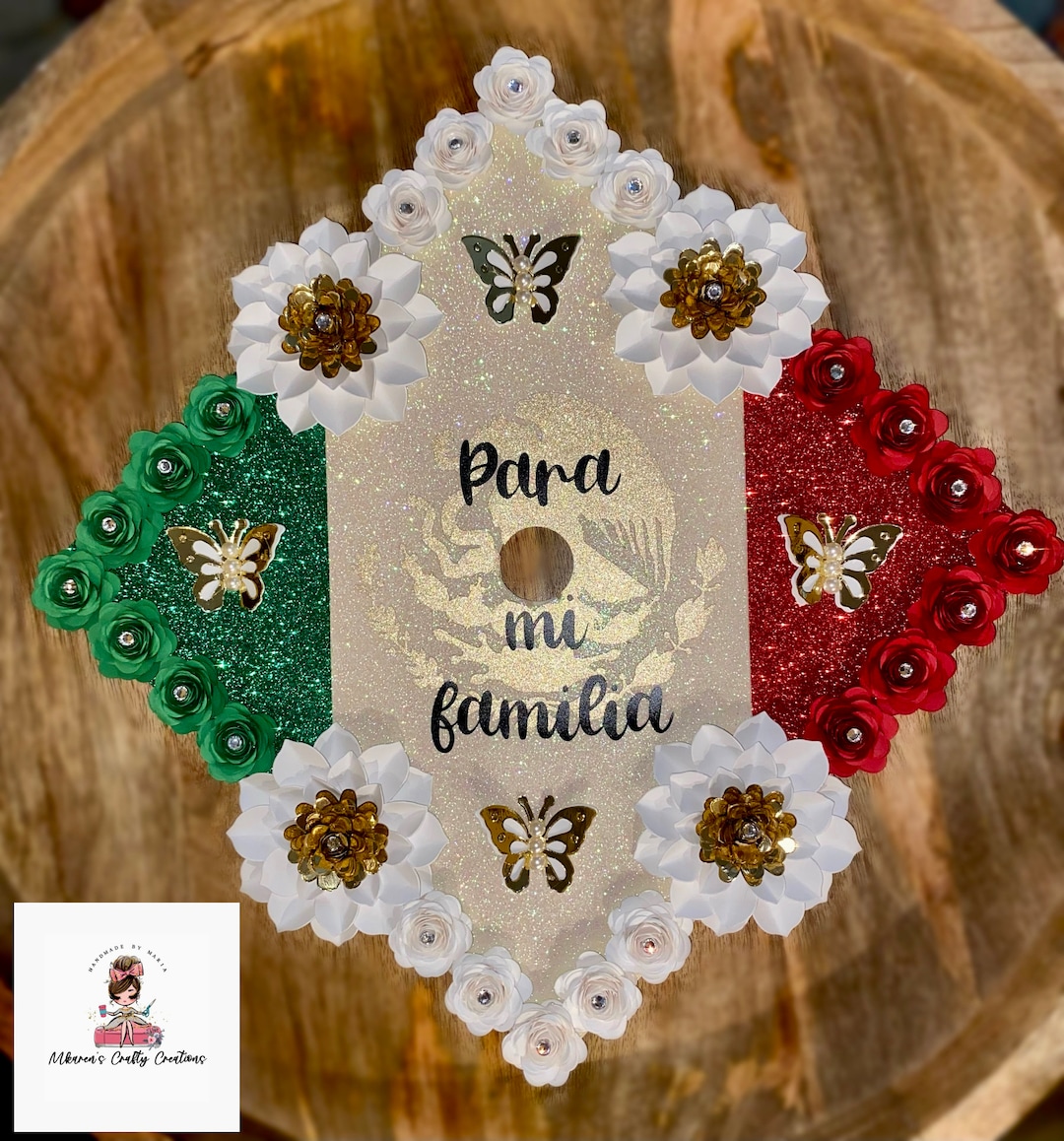 Mexican Flag Cap Topper, Graduation Cap Topper, Mexican Flag Graduation ...
