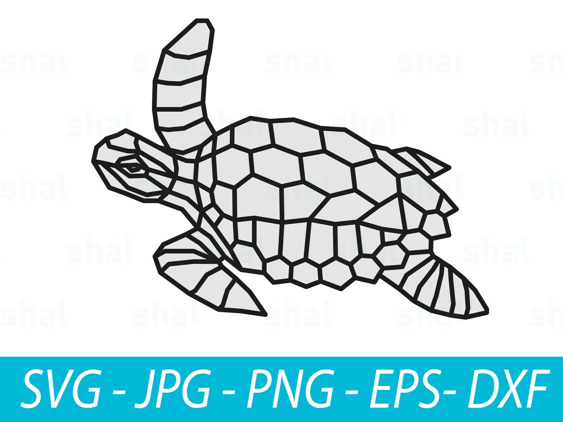 Geometric Sea Turtle SVG, Sea Turtle Png, Svg Files for Cricut, Animal ...