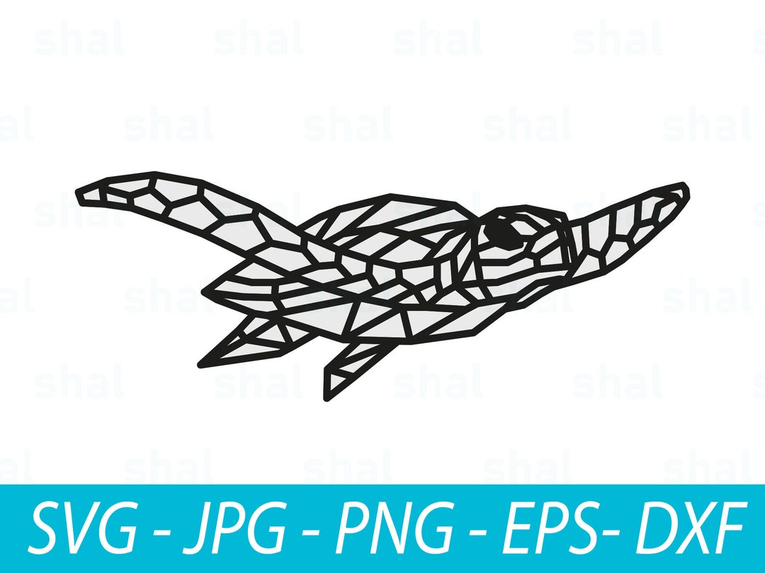 Geometric Sea Turtle SVG Ocean Cut File Low Poly Marine - Etsy