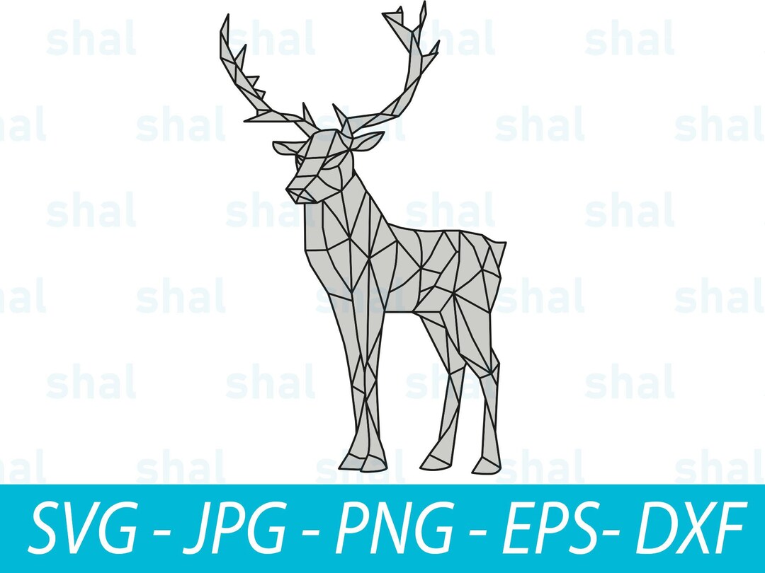 Low Poly Deer SVG, Geometric Stag PNG, Svg Files for Cricut, Animal Svg ...