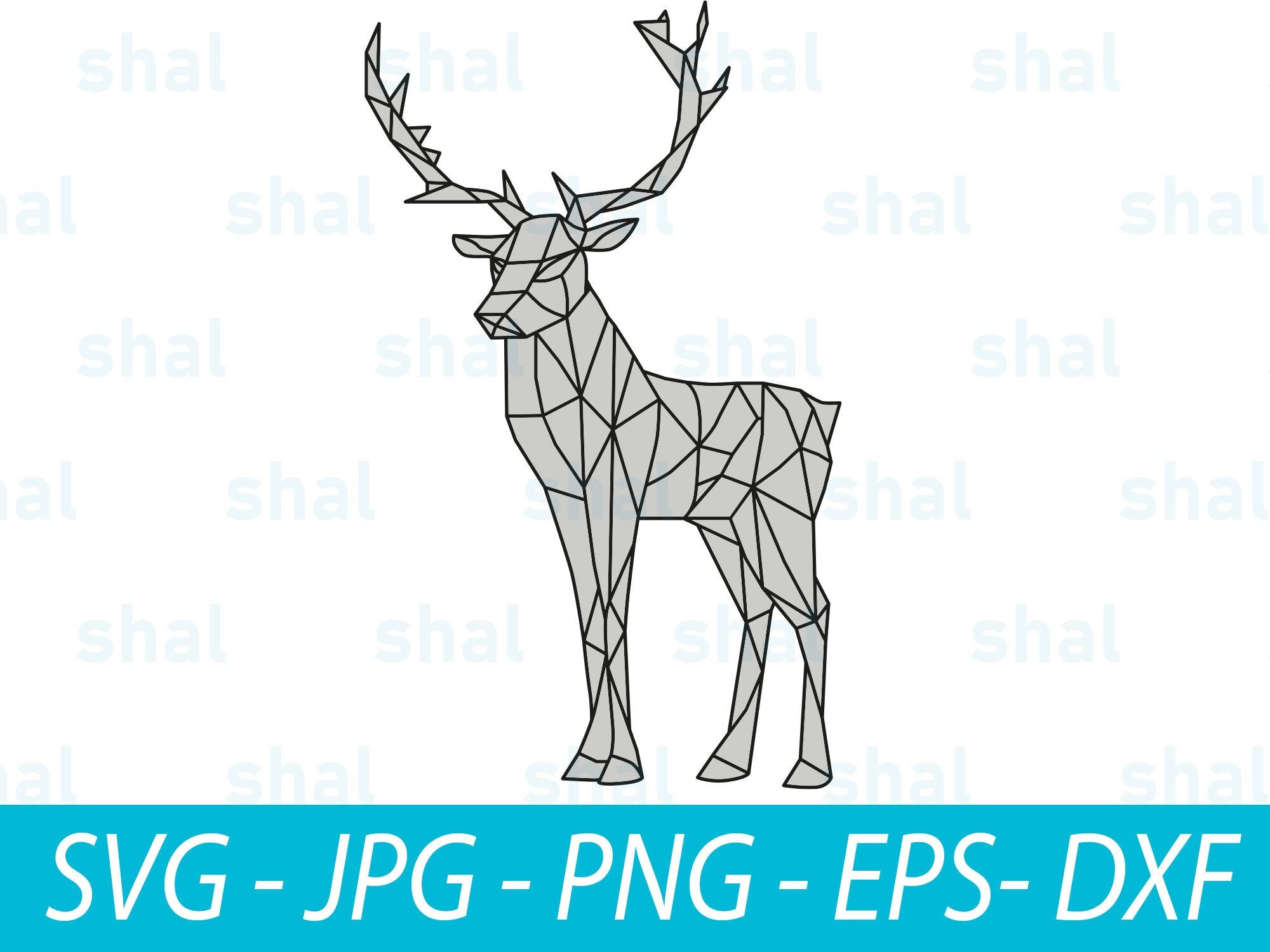 Low Poly Deer SVG, Geometric Stag PNG, Svg Files for Cricut, Animal Svg ...