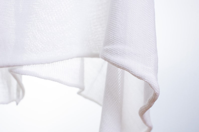 Color blanco 100 % Soft Matt and Peled Organic Fine Cotton Poncho / One ...