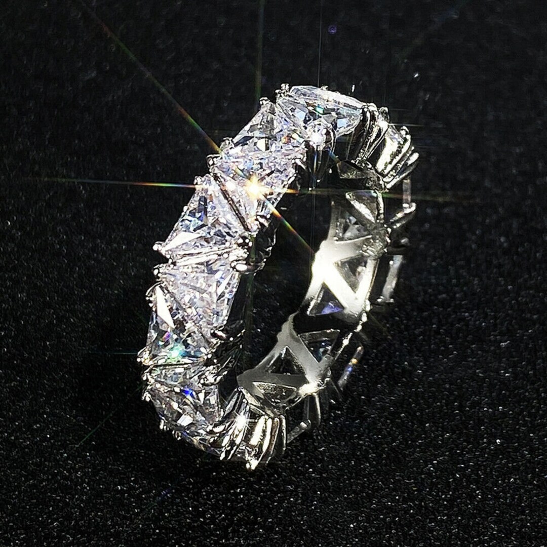 Modern Full Eternity Diamond Band, Wedding Band, Custom Ring, Women's ...