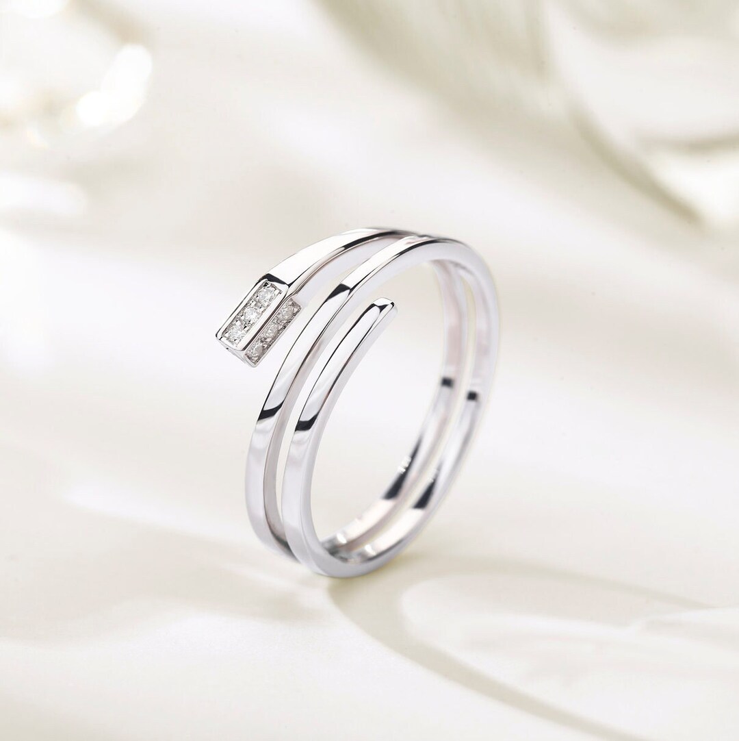 Diamond Wrap Around Ring, Wedding Engagement Band, 1 Ct Diamond, 14K ...