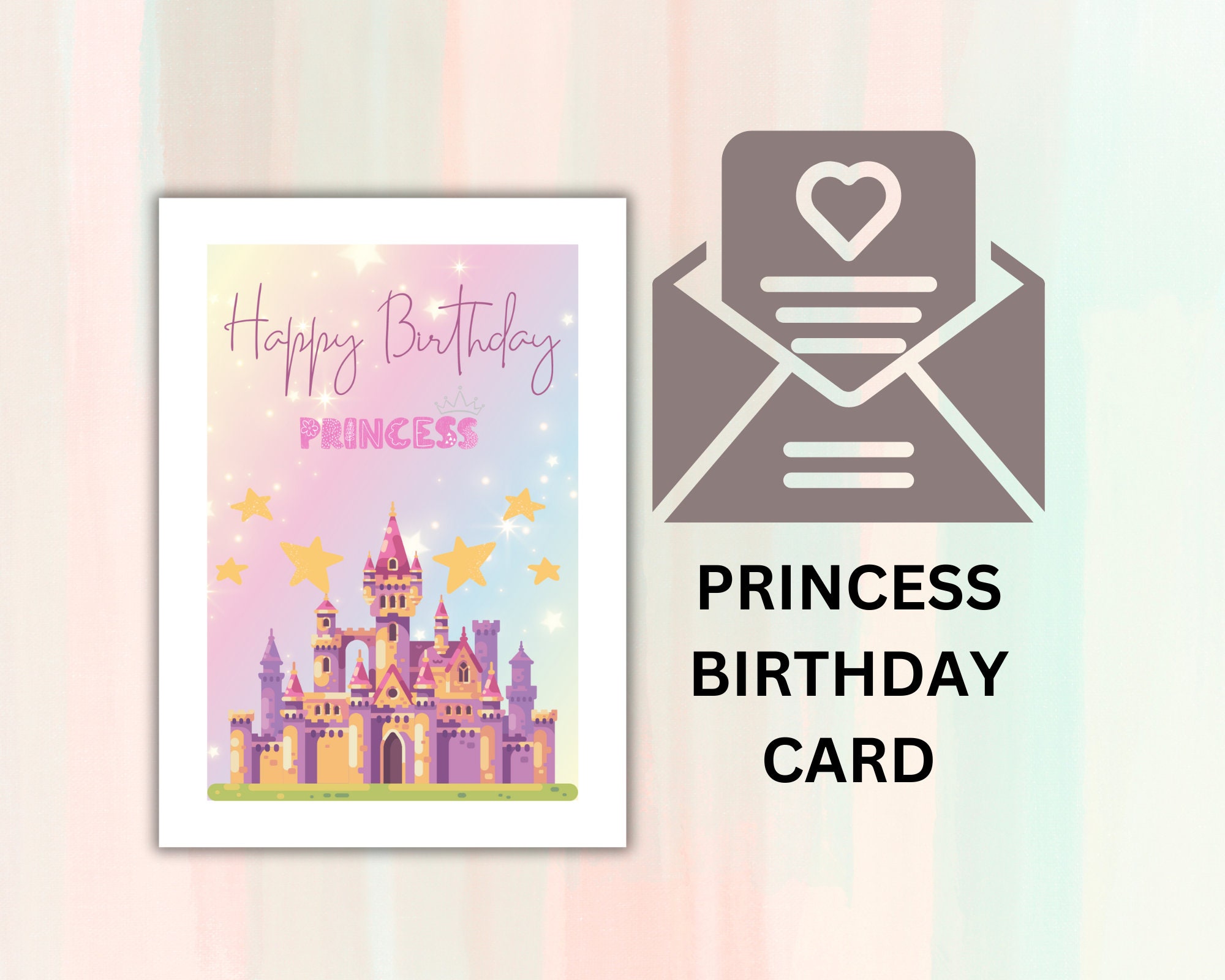 HAPPY BIRTHDAY PRINCESS | Digital Birthday Cards | Printable | Easy ...
