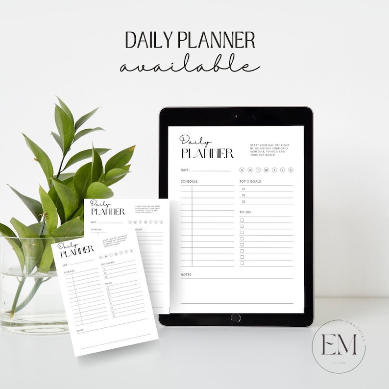 Minimal Daily Planner Template, Productivity Planner, Simple to Do List ...