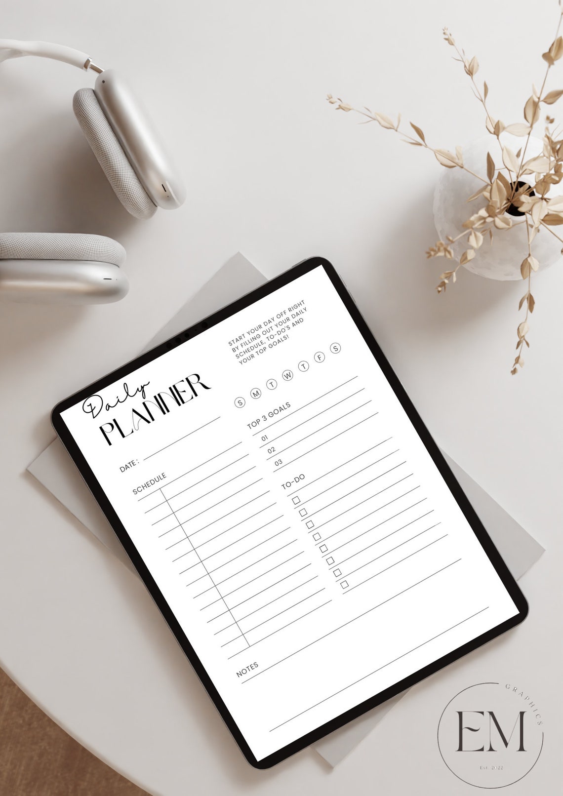 Minimal Daily Planner Template, Productivity Planner, Simple to Do List ...