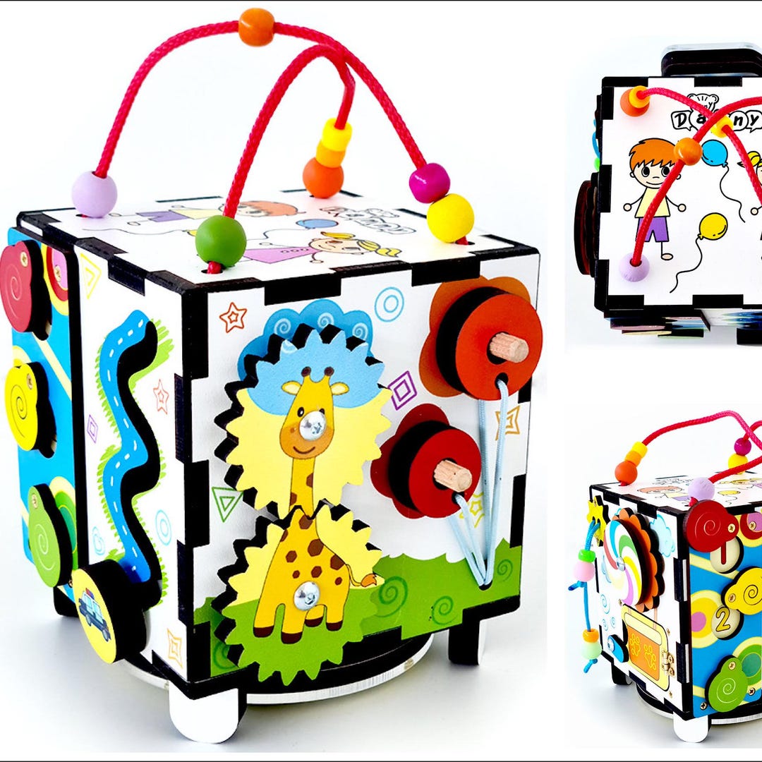 Sensory Activity Cube Waldorf Inspired Wooden Busy Box for ...