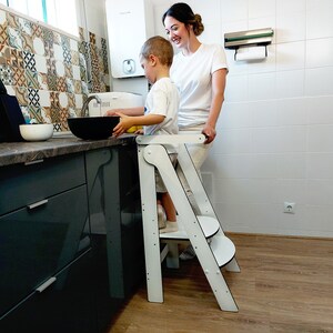 Handmade Montessori Kitchen Helper Tower kids Classic Compact Design ...