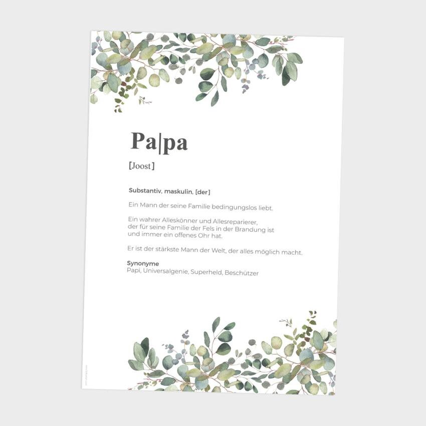Definitionsposter papa 2 Geschenkidee Personalisiert Individuelles Bild Wörterbuch - Etsy