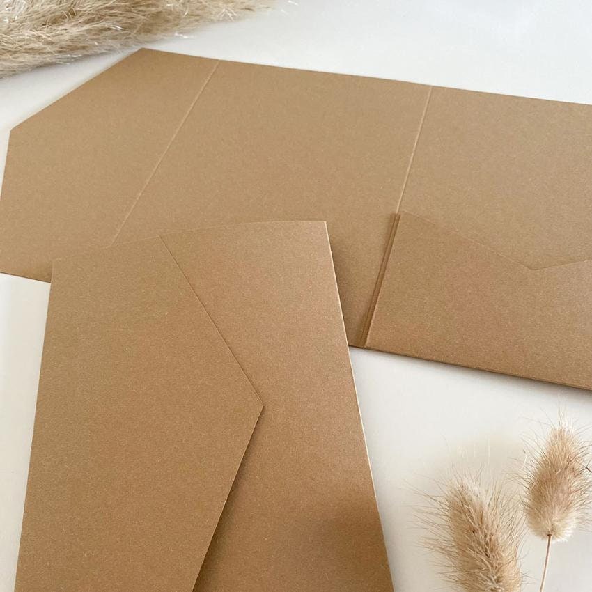 Blank Pocketfold Card B6 Recycling Siena Invitation DIY - Etsy UK