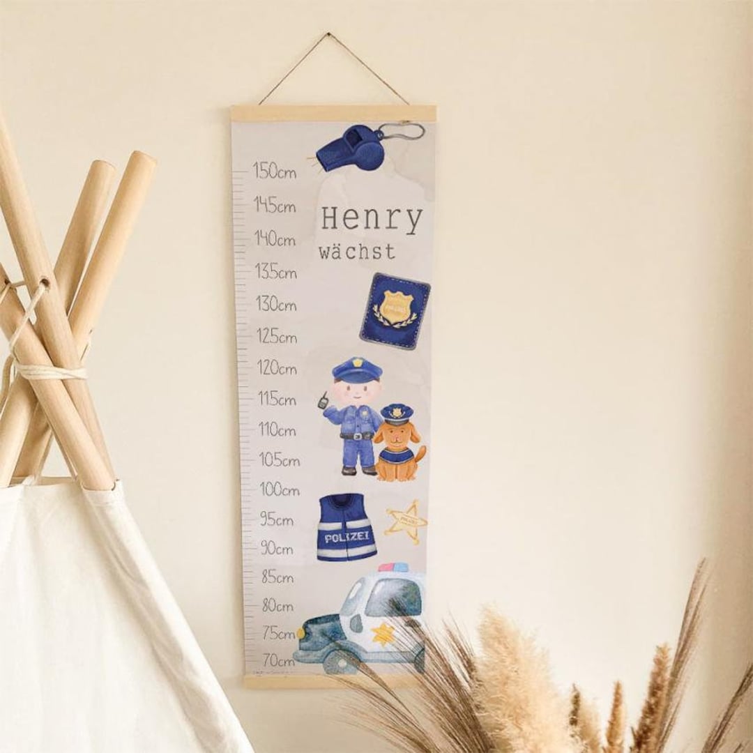 Police Height Chart | Height Chart | Gift Idea | Personalized Gift ...
