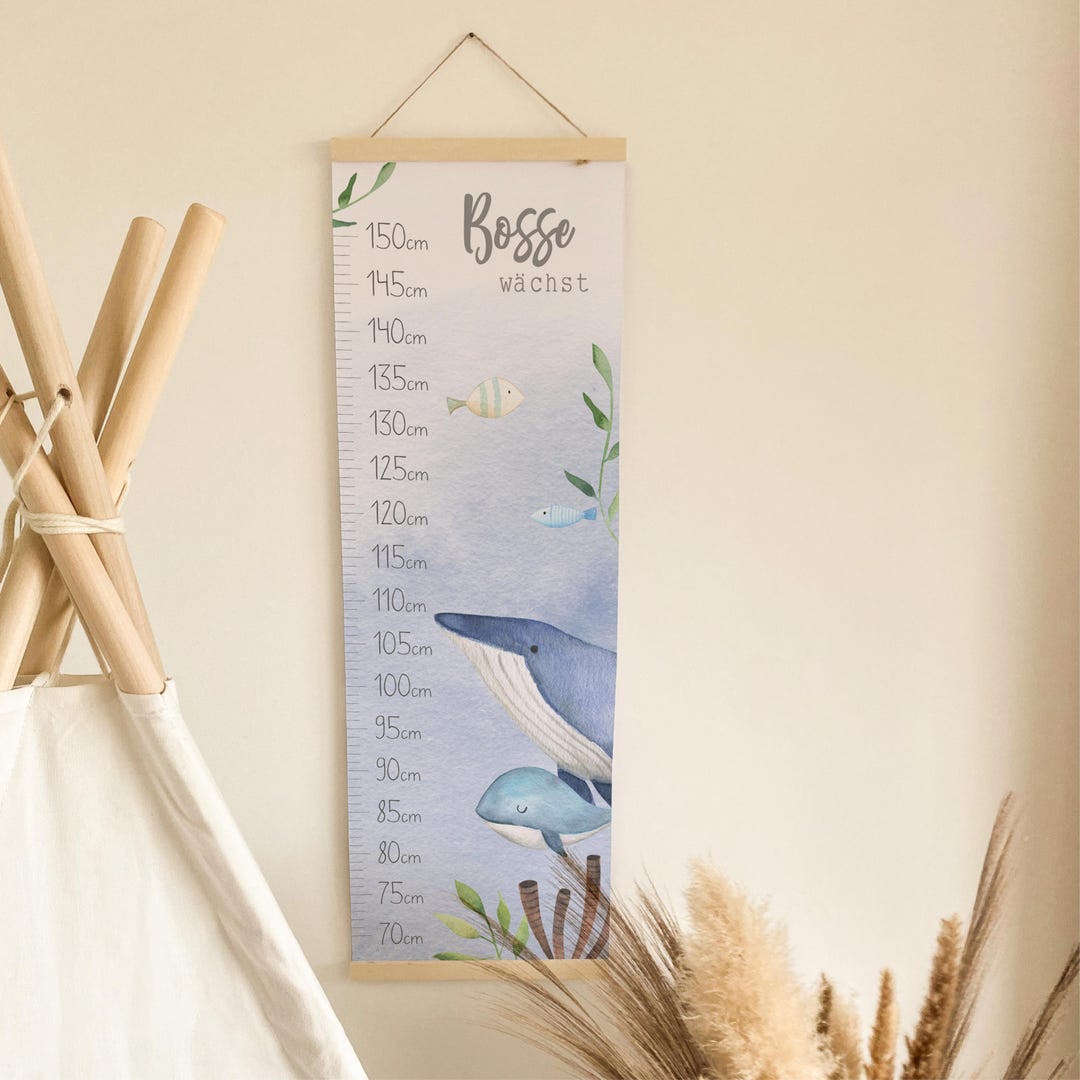 Whale-shaped Growth Chart | Height Chart | Gift Idea | Personalized ...