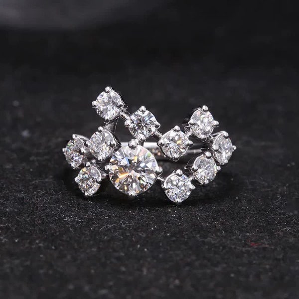 Diamond Cluster Ring - Etsy