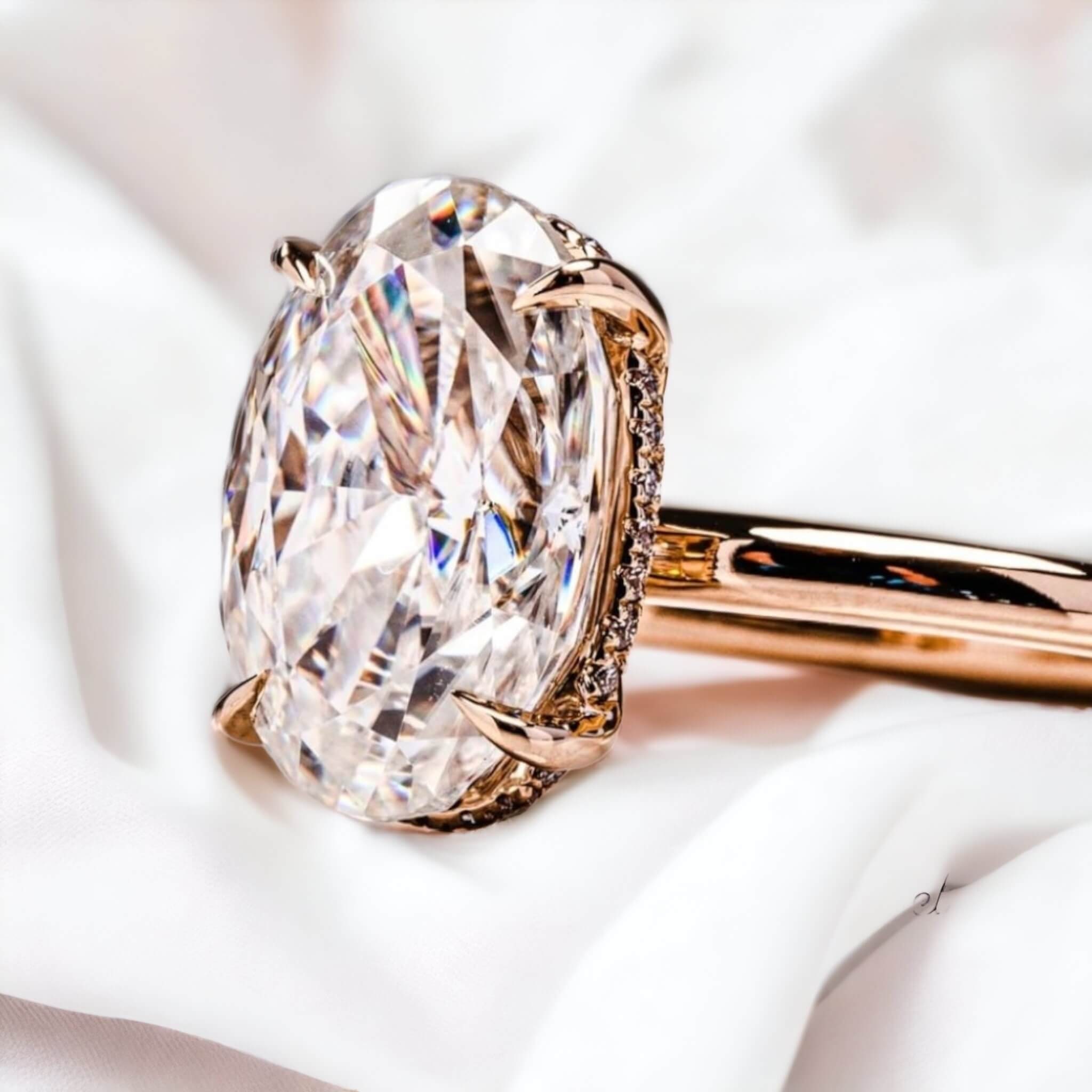 3CT Oval Shape Engagement Ring in 14k Yellow Gold-wedding Ring for ...