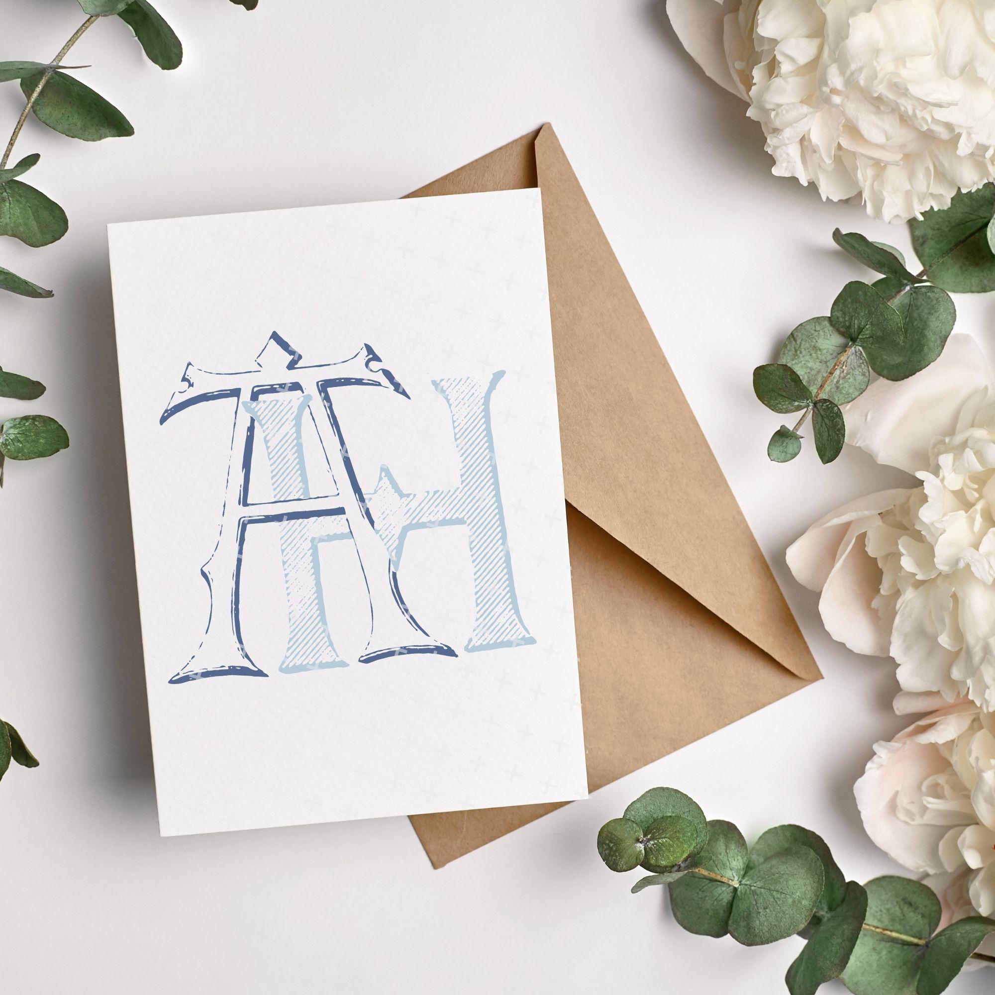Classic Intertwined Wedding Monogram: 2 Letter Initial Crest (PDF) - Etsy