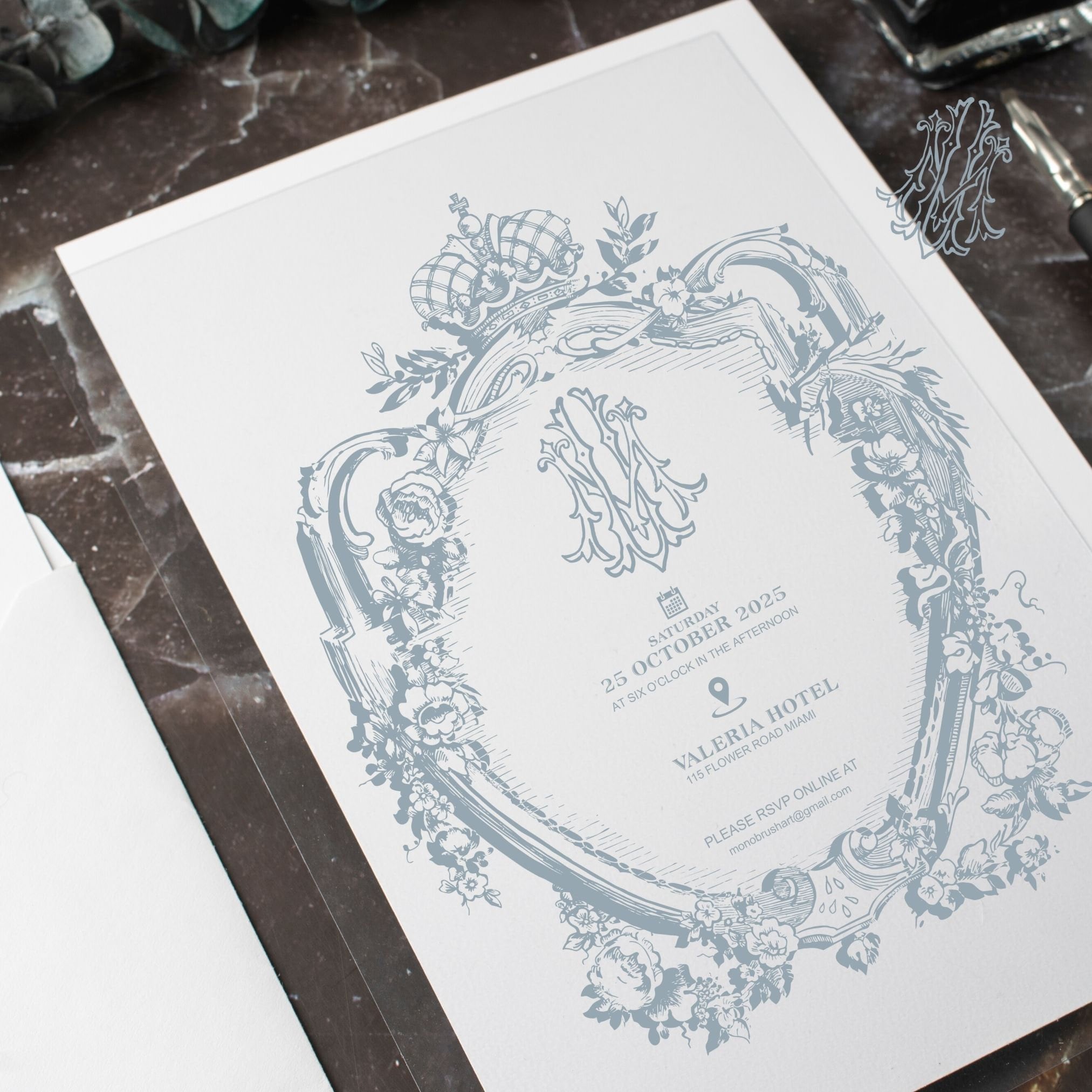 Wedding Invitation, Personalized Wedding Invitation, Monogrammed ...