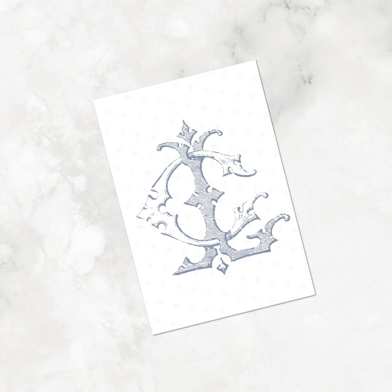 Classic Intertwined Wedding Monogram: Two Letter Crest (PDF) - Etsy