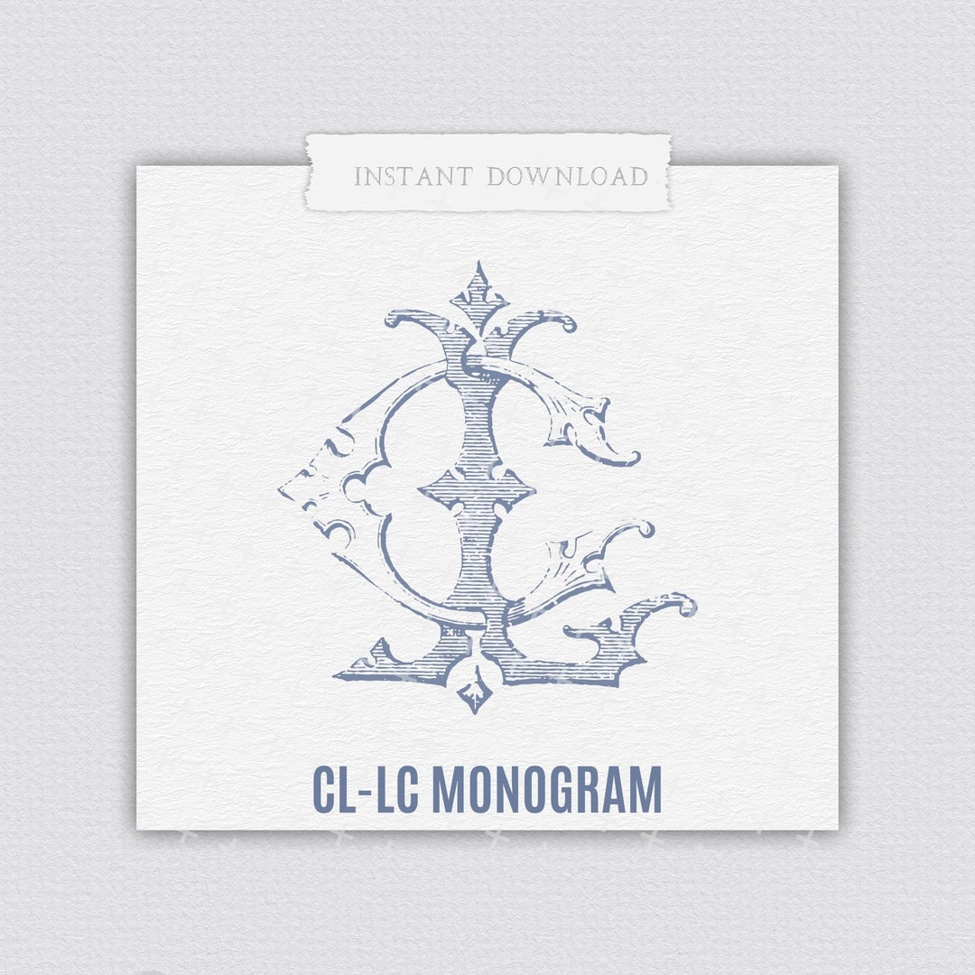 Classic Intertwined Wedding Monogram: Two Letter Crest (PDF) - Etsy