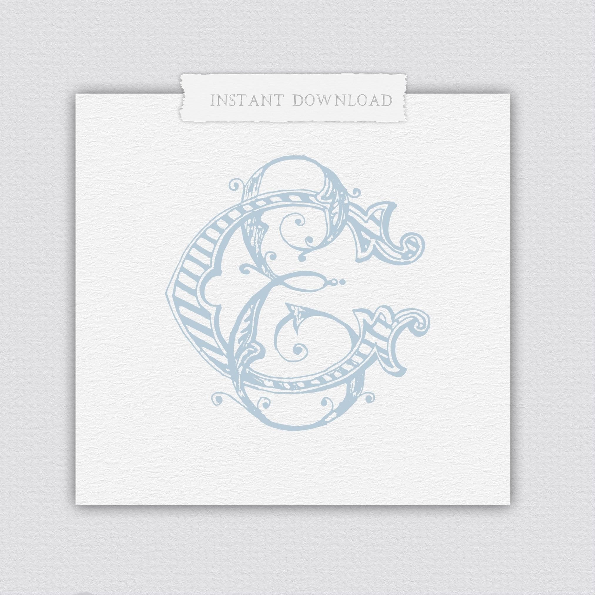 EC Classic Monogram, CE Wedding Monogram, Monogram With PDF ...