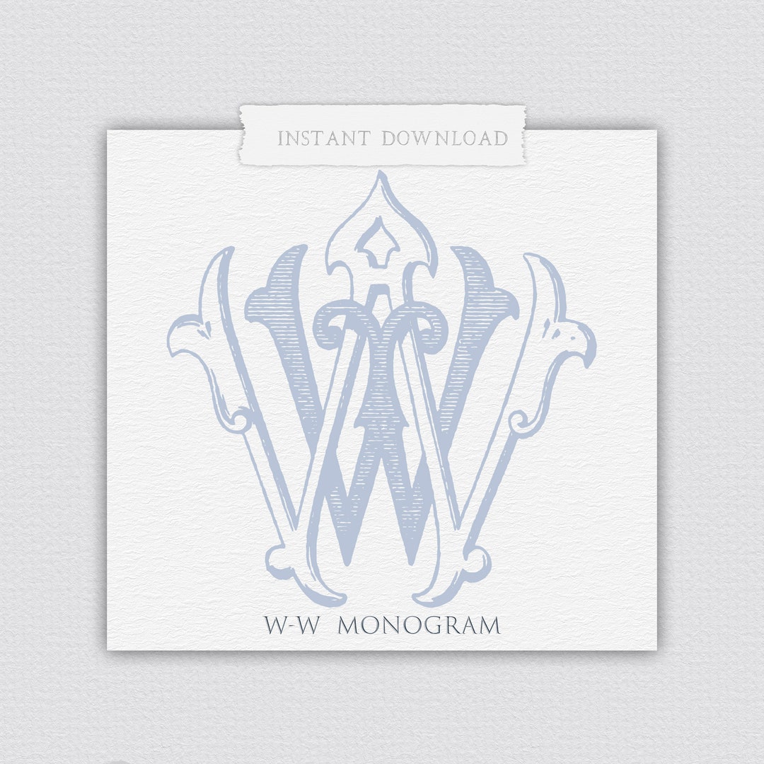 WW Classic Monogram, W-W Wedding Monogram, W-W Monogram With PDF ...