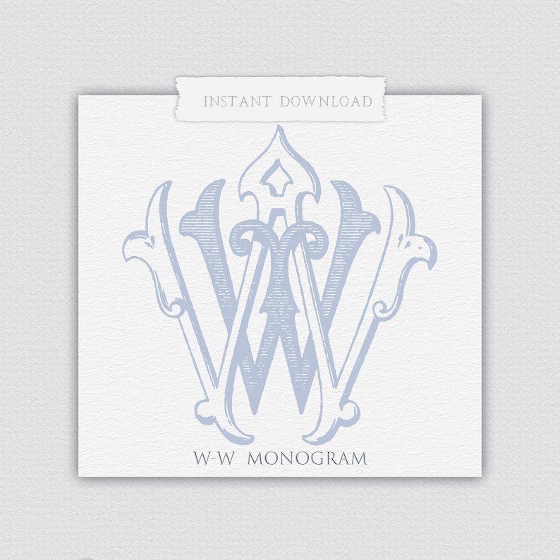 WW Classic Monogram, W-W Wedding Monogram, W-W Monogram With PDF ...