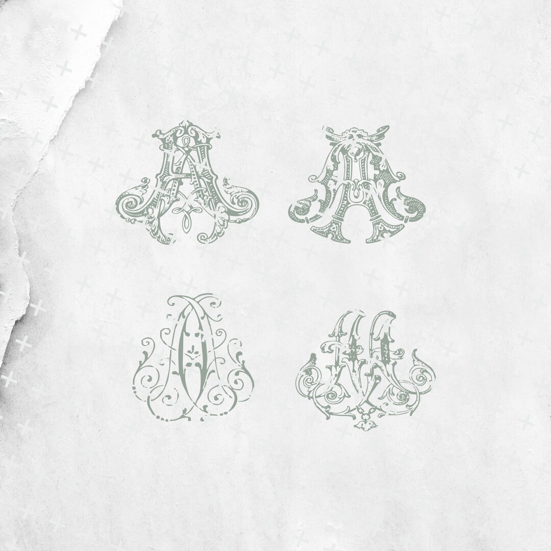 AA Classic Monogram, A-A Wedding Monogram, A-A Monogram With PDF ...