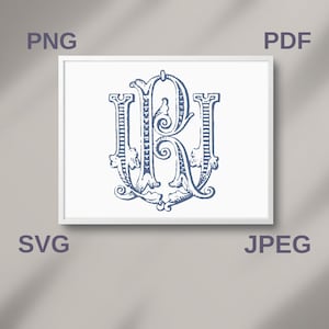 Classic Intertwined Wedding Monogram: RU-UR (digital Download) - Etsy