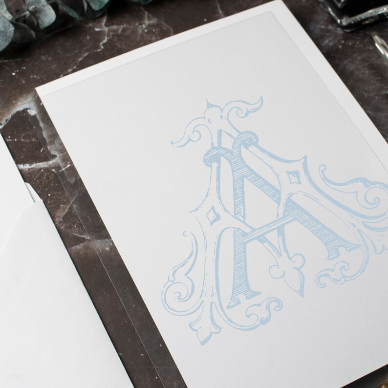 AA Classic Monogram, AA Wedding Monogram, Monogram With PDF ...