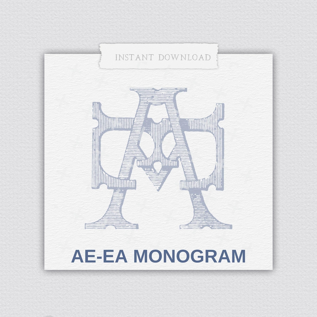 AE Classic Monogram, EA Wedding Monogram, Monogram With PDF ...