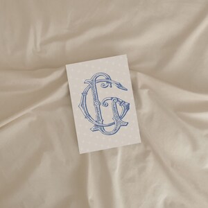 Classic Intertwined Wedding Monogram: 2 Letter Crest (PDF) - Etsy
