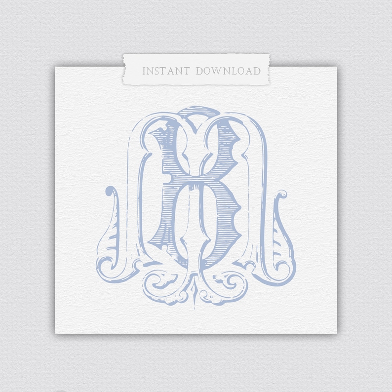 MB-BM Wedding Monogram, Intertwined Monogram, Mb Monogram With PDF ...