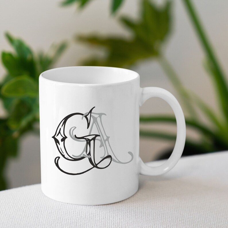 GA-AG Classic Monogram, Wedding Monogram, Monogram With PDF ...