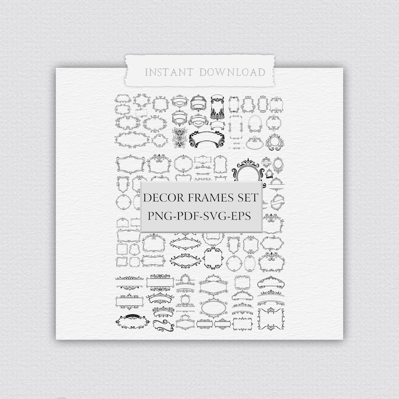 Oval Frame Vector Clipart - Etsy