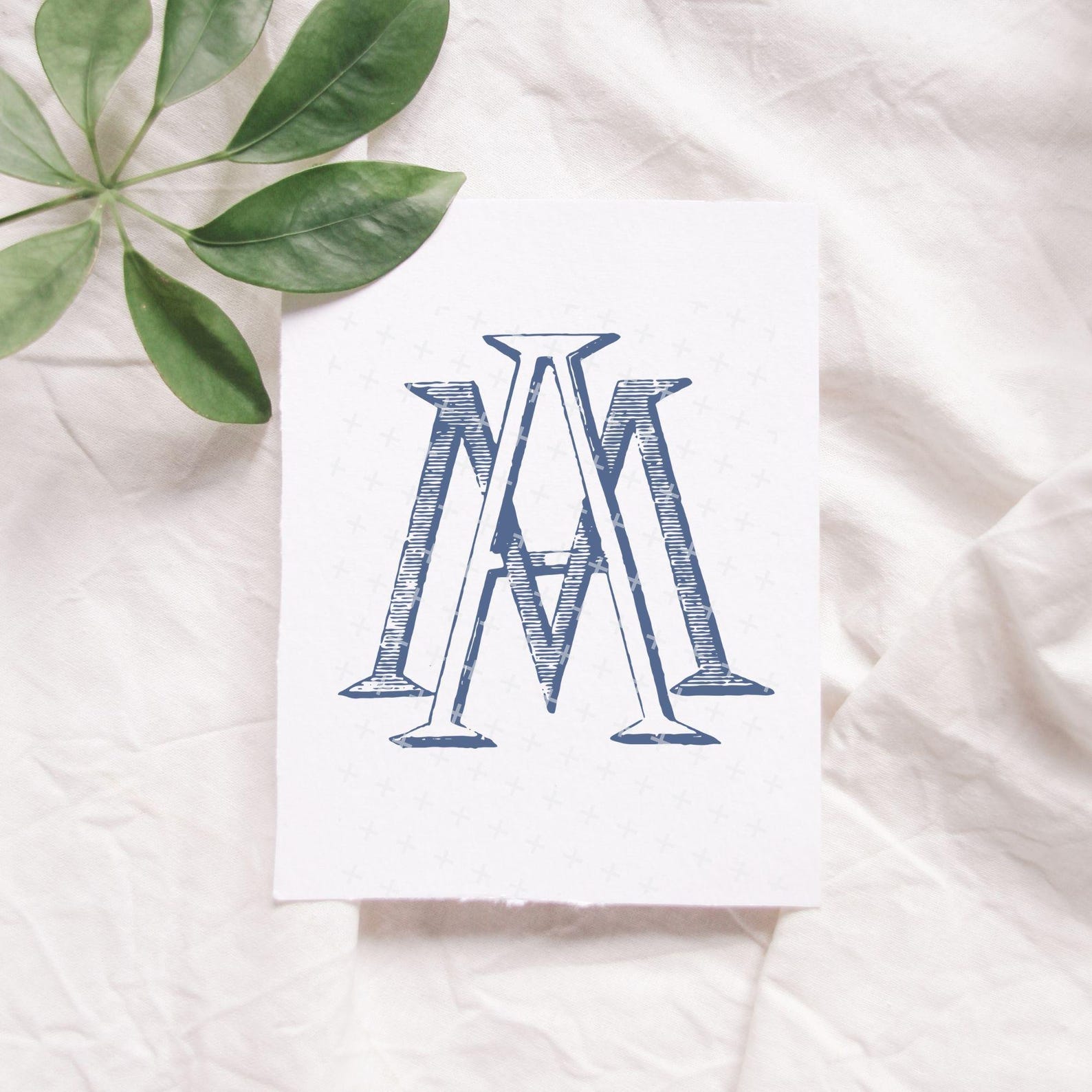 Classic Wedding Monogram: Intertwined AM Letters (digital Download) - Etsy
