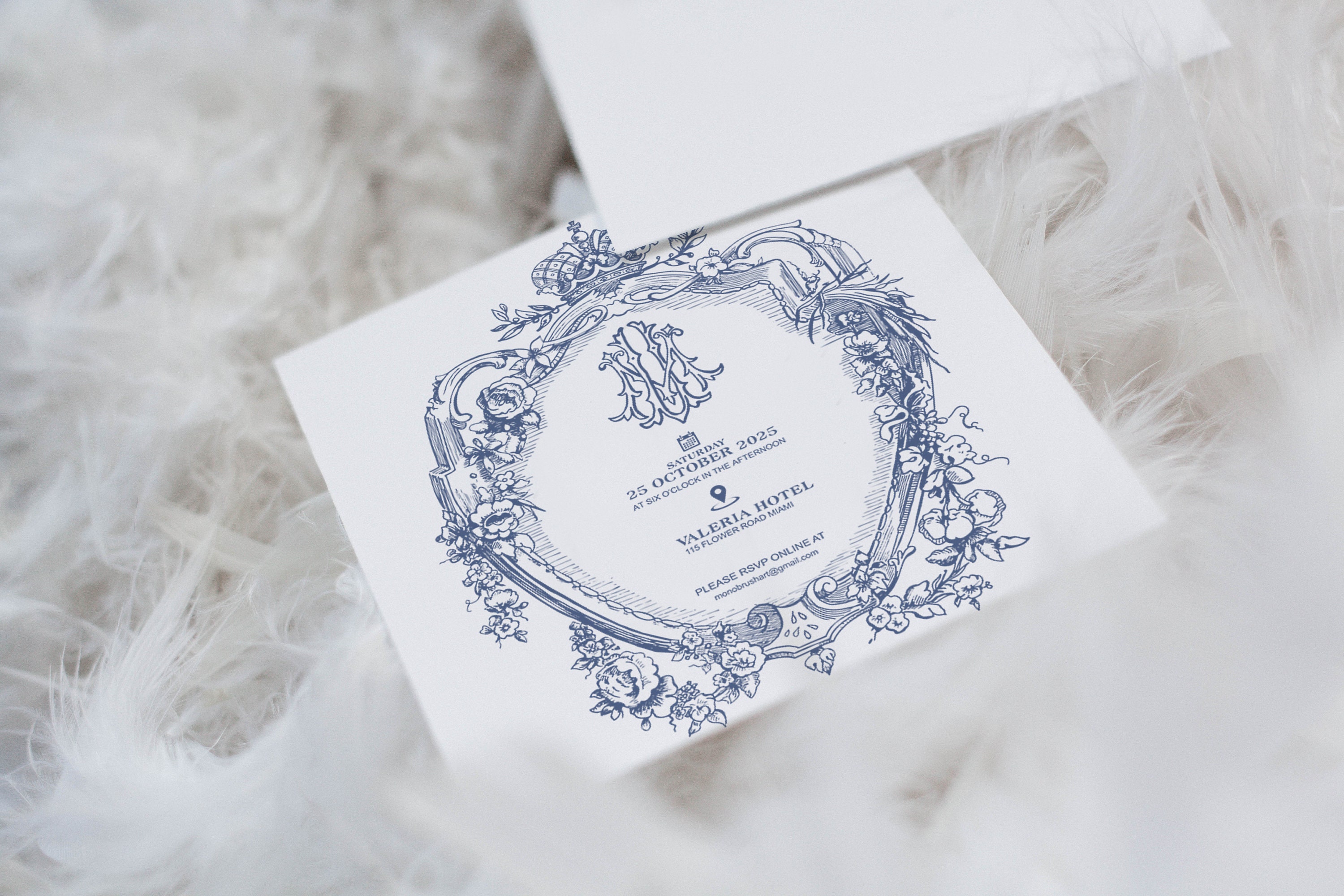 Wedding Invitation, Personalized Wedding Invitation, Monogrammed ...