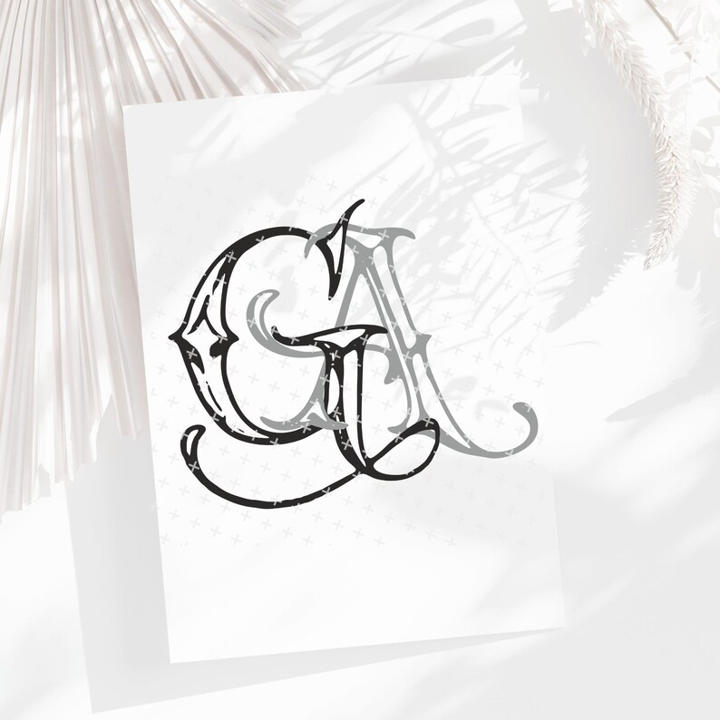 GA-AG Classic Monogram, Wedding Monogram, Monogram With PDF ...