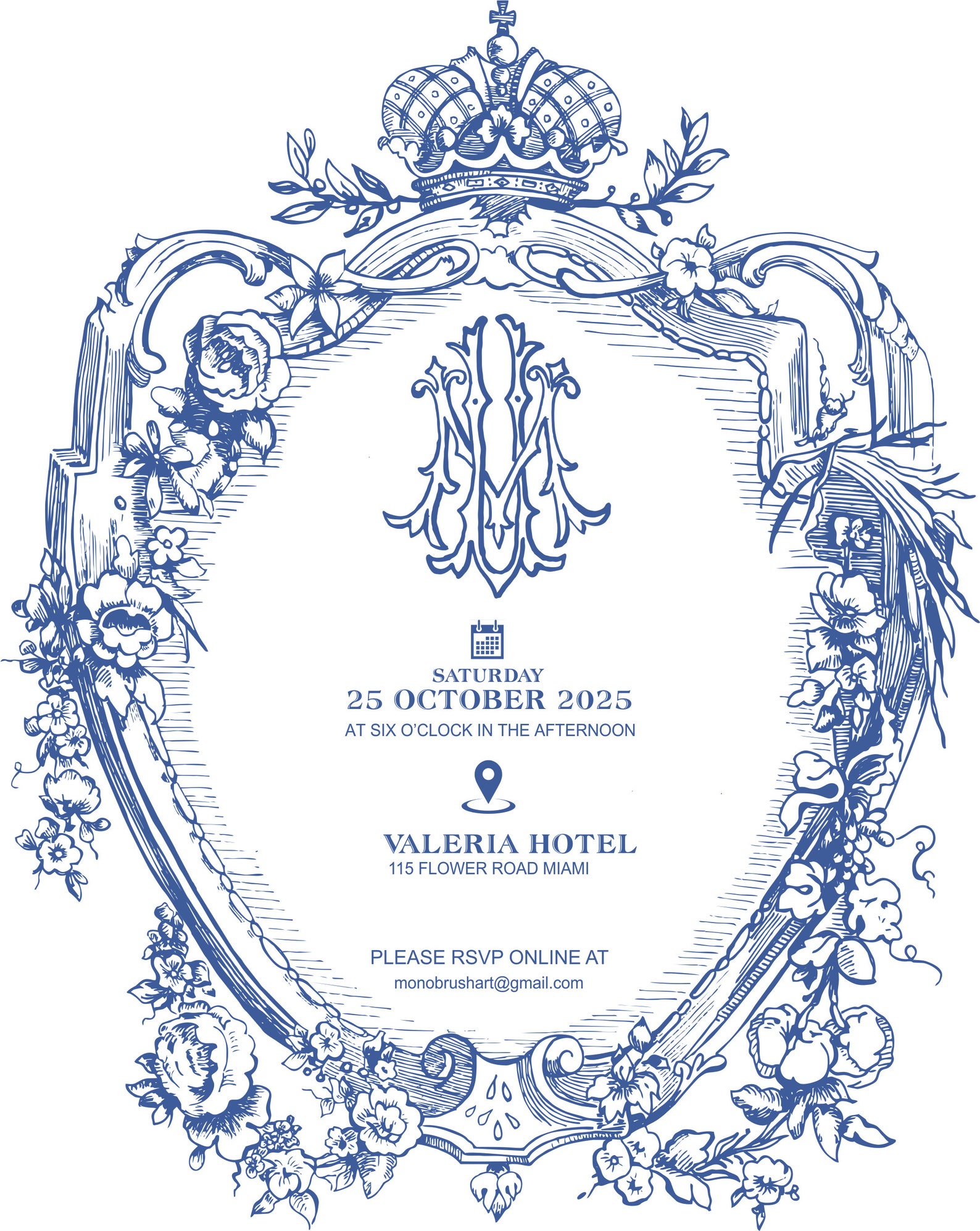Wedding Invitation, Personalized Wedding Invitation, Monogrammed ...