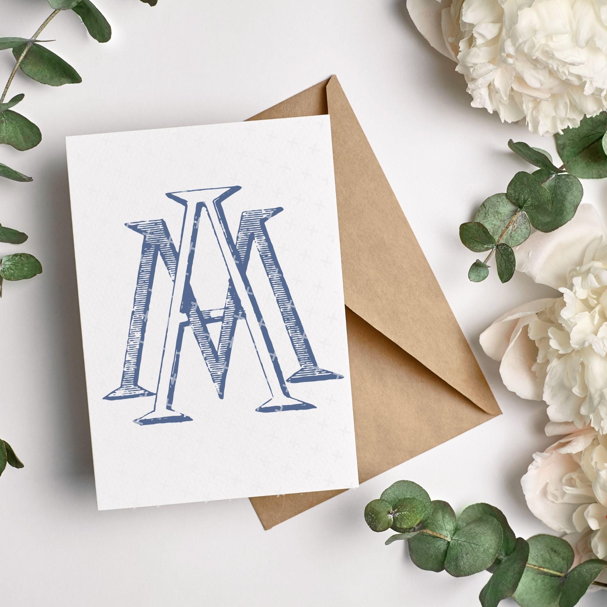Classic Wedding Monogram: Intertwined AM Letters (digital Download) - Etsy