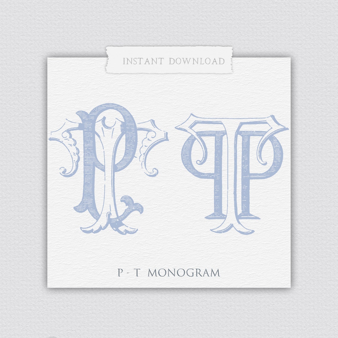 PT Classic Monogram PT Wedding Monogram Monogram With PDF - Etsy