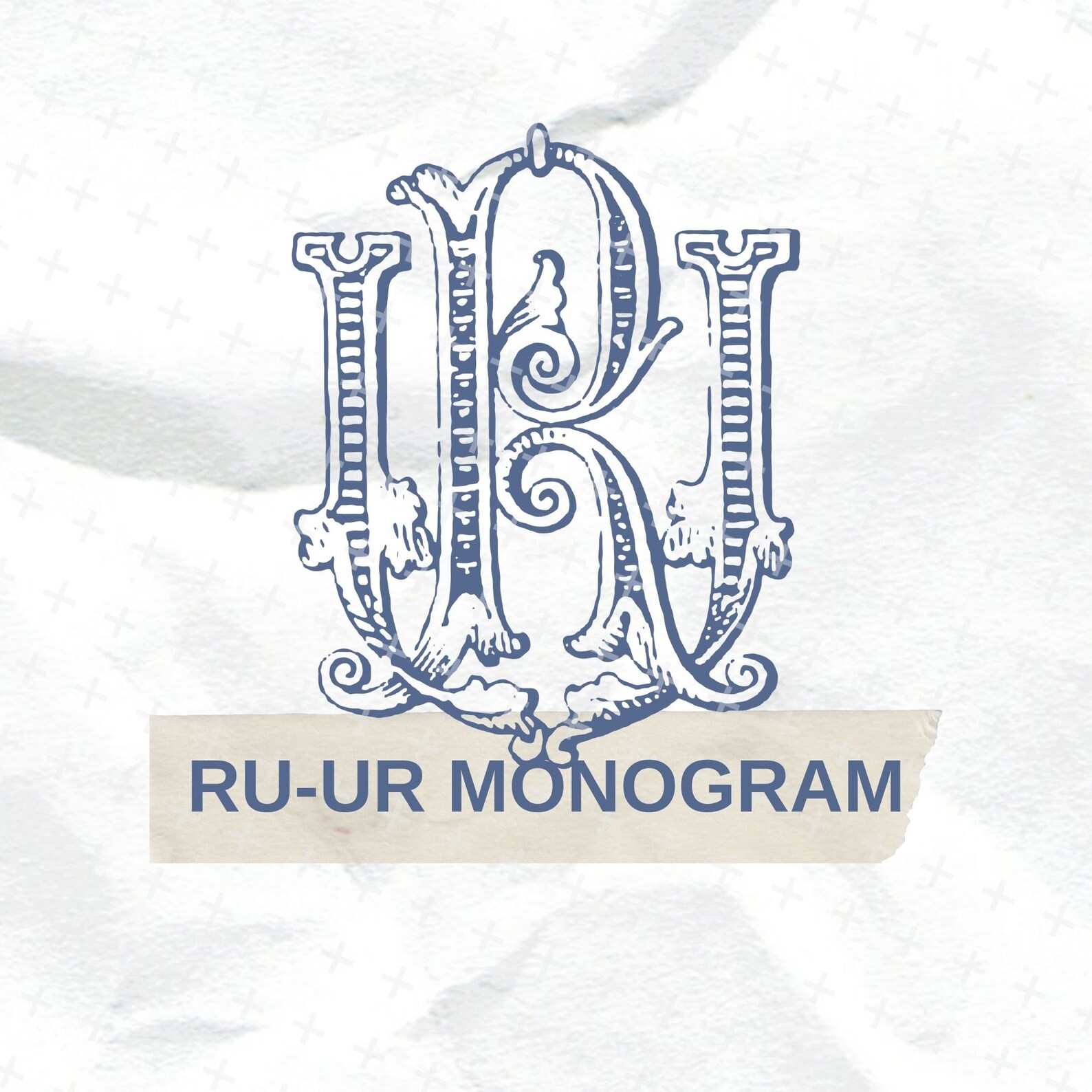 Classic Intertwined Wedding Monogram: RU-UR (digital Download) - Etsy