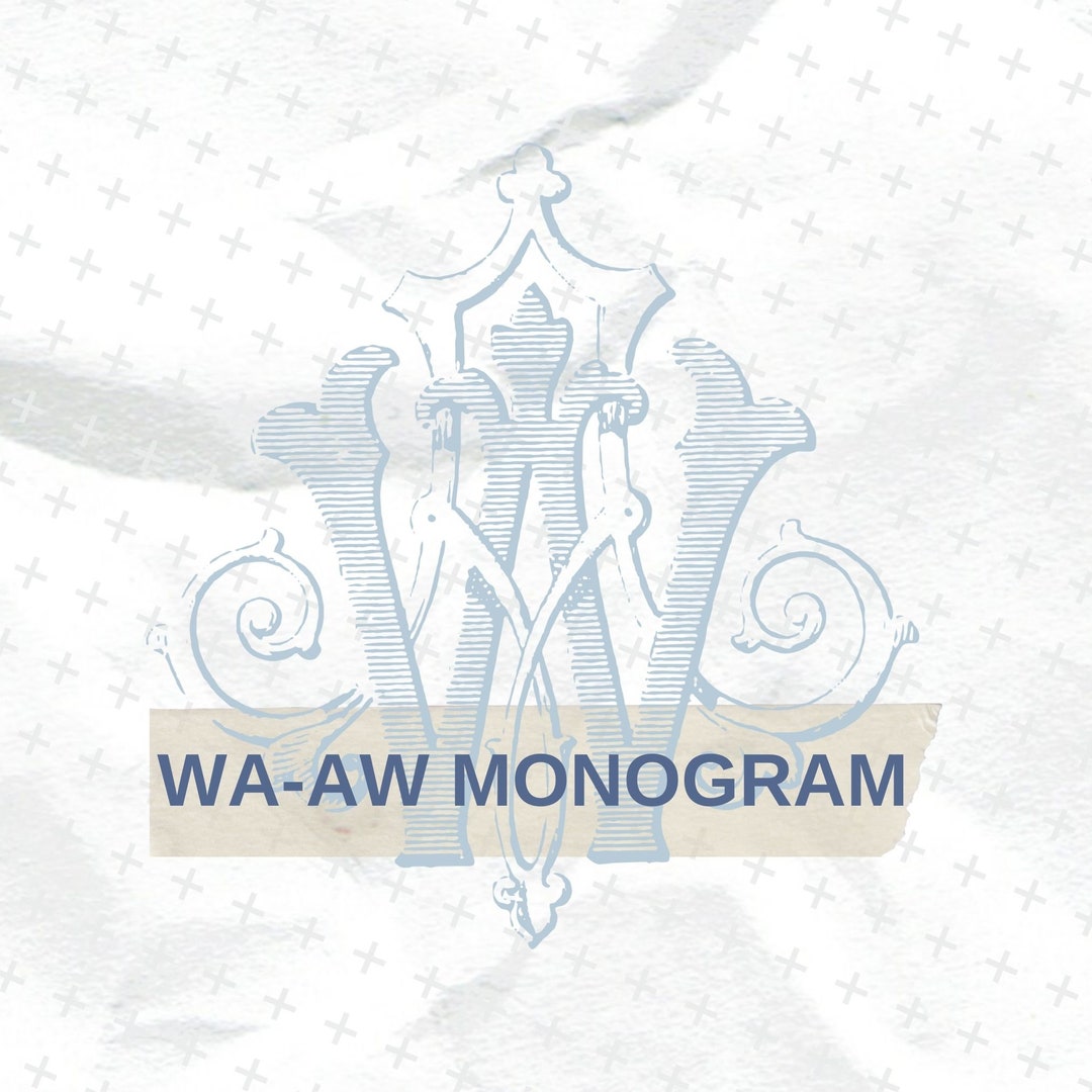 WA-AW Classic Monogram, Wedding Monogram, Monogram With PDF ...
